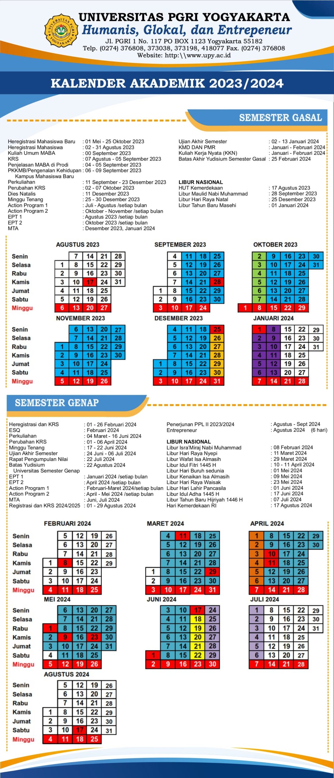 Kalender Akademik – Pendidikan Luar Biasa -UPY-