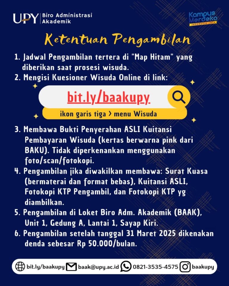 Pengumuman Ijazah, Transkip Nilai, SKPI, Piagam Cumlaude, dan Kartu Alumni (Wisuda 22 Februari ...